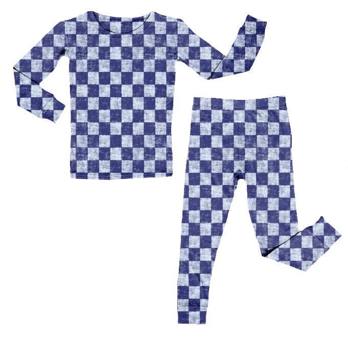 Checkered Police Patrol, Bamboo Two Piece Pajama Set – Miller & Co.